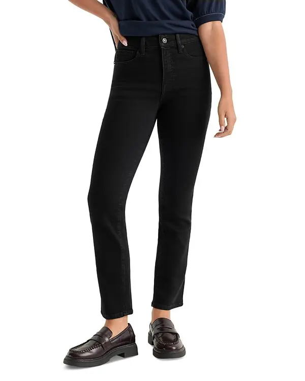 Good American Soft Tech Good Legs Mid Rise Straight Jeans In Black001 - Black