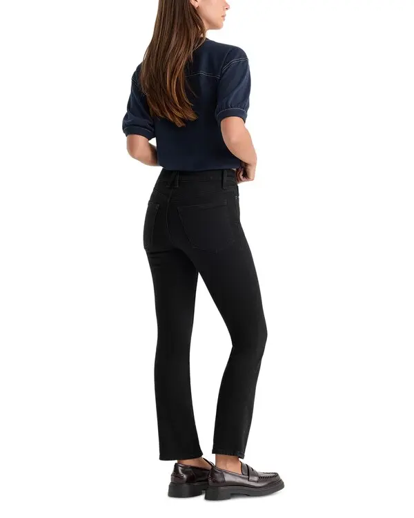 Good American Soft Tech Good Legs Mid Rise Straight Jeans In Black001