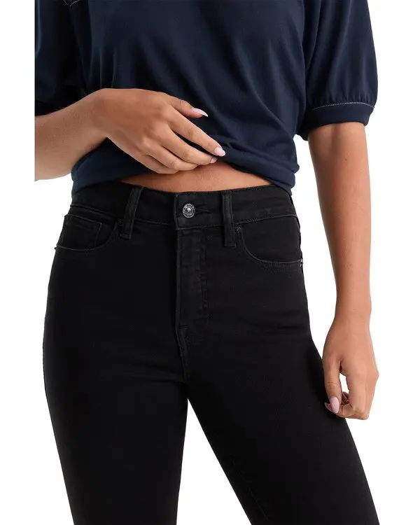 Good American Soft Tech Good Legs Mid Rise Straight Jeans In Black001