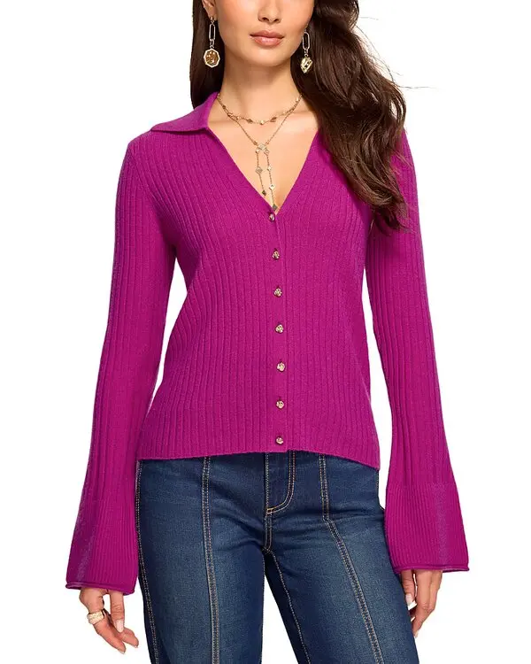 Ramy Brook Cathy Cashmere Collared Cardigan