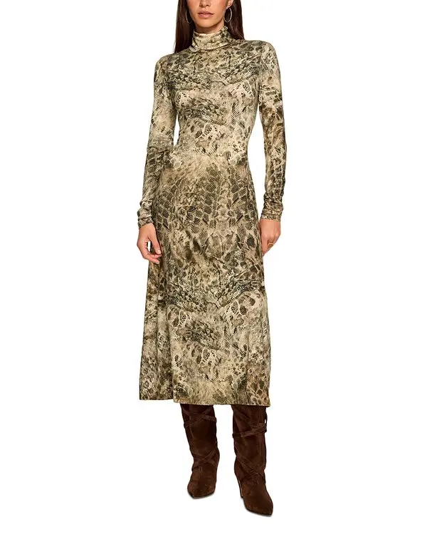 Ramy Brook Valerie Turtleneck Dress - Bone Python