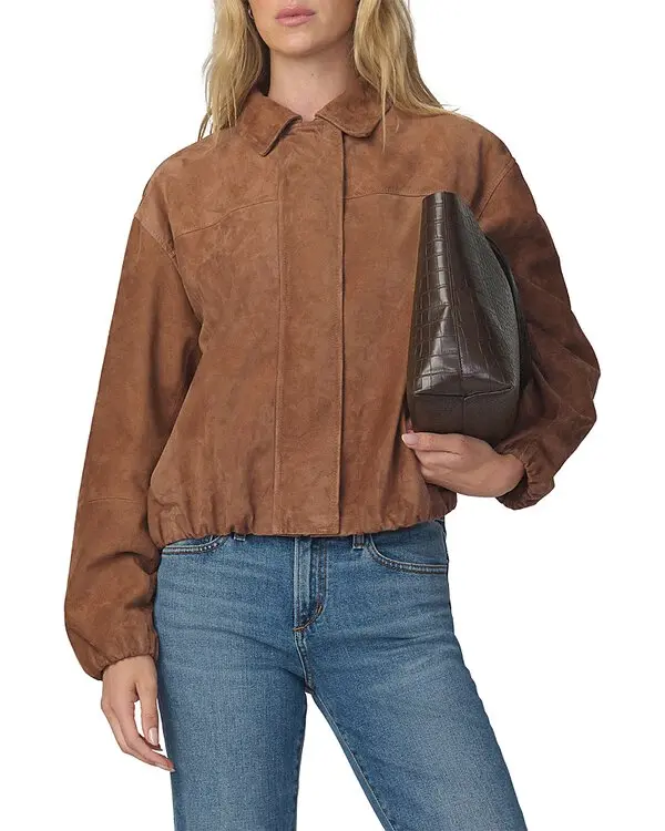 Joe's Jeans The Bella Suede Bomber Jacket - Nutmeg