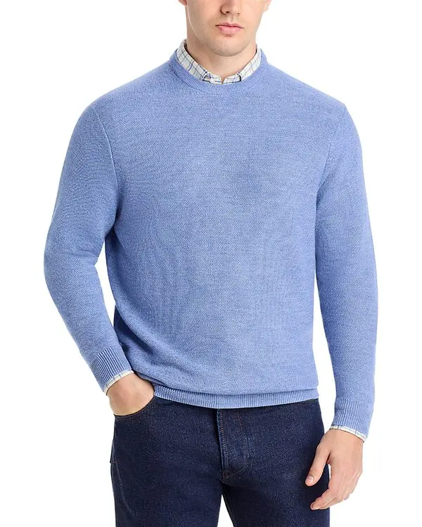 Peter Millar Autumn Crest Honeycomb Wool Blend Sweater - Blue Freesia