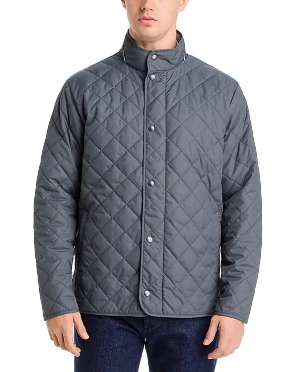 Peter Millar Suffolk Stand Collar Quilted Coat - Iron