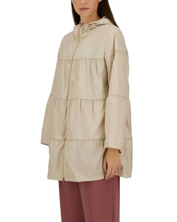 Herno Shiny Crinkled Tiered Hooded Coat