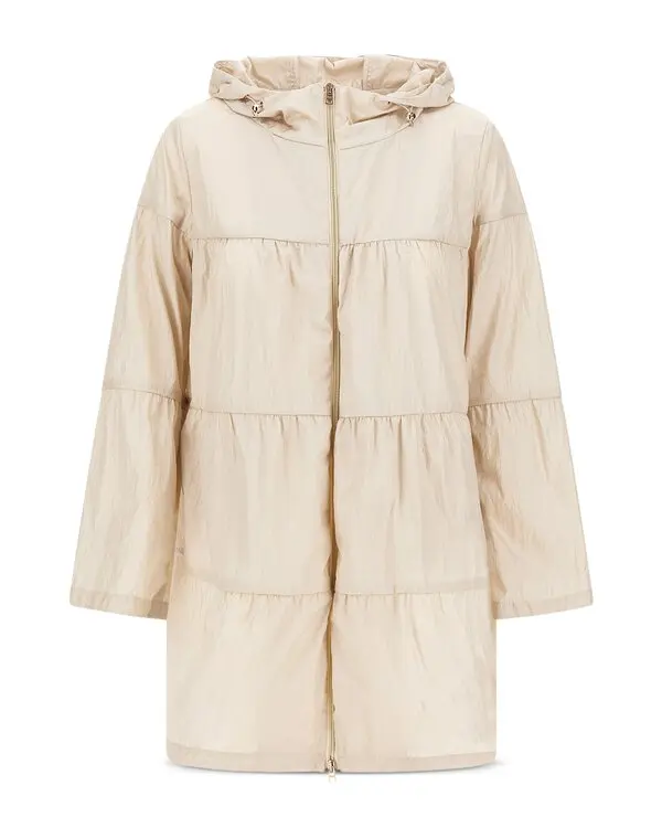 Herno Shiny Crinkled Tiered Hooded Coat