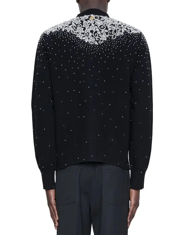 Amiri Beaded Micro Stars Wool & Cashmere Cardigan