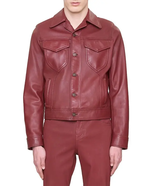 Amiri Vintage Cut Leather Jacket - Brick