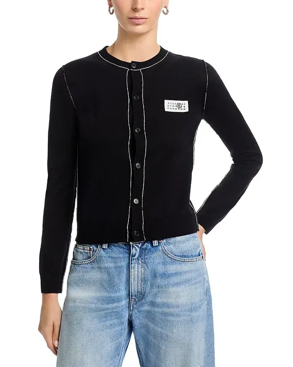 MAISON MARGIELA Wool Blend Cardigan Sweater - Black