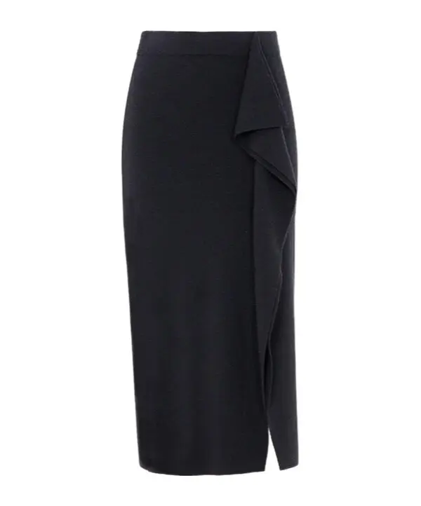 P.a.r.o.s.h Draped Knitted Midi Skirt
