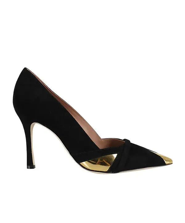 MALONE SOULIERS 100mm Contrasting-panel Pumps - Black