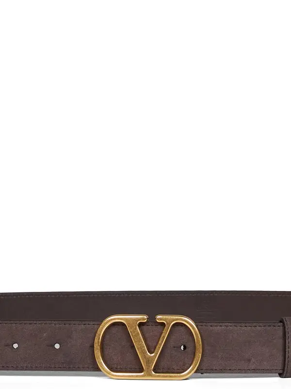 Valentino Garavani Brown Suede Vlogo Singature Belt