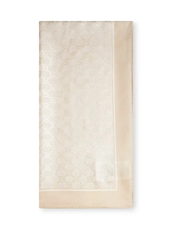 Gucci Ivory Gg Silk Carr - Multicolor