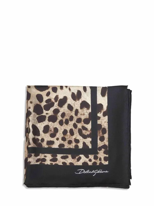 Dolce & Gabbana Leopard Print Silk Twill Scarf - Multicolor