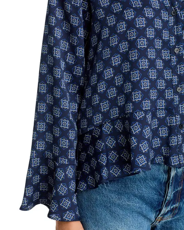 EMME Printed Crepe Flounce Shirt