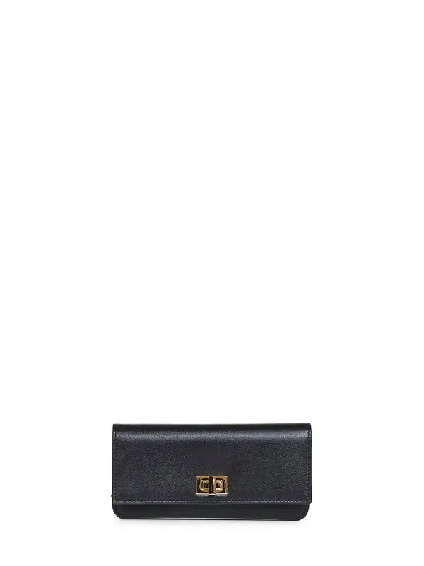 Fendi Black Leather Way Continental Wallet