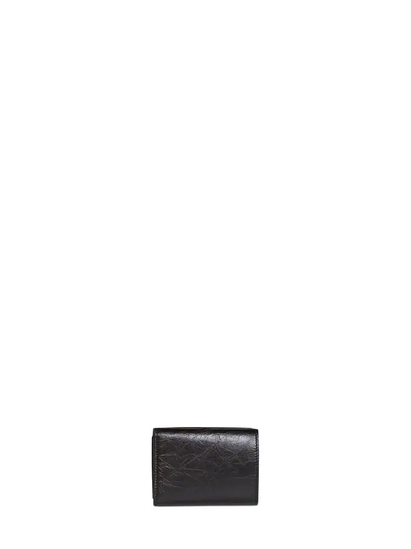 Fendi Black Mini Trifold Tube Compact Wallet