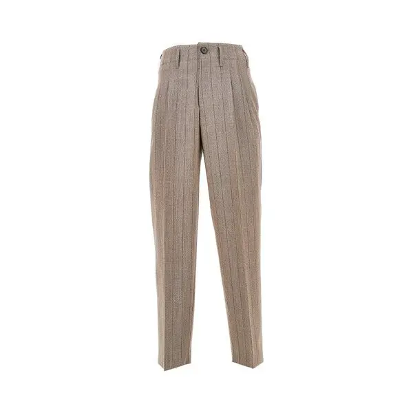 AMI Paris Wool Pants With Darts - Brown