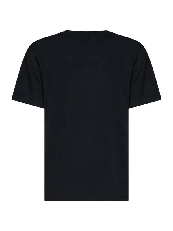 AMI Paris Black Cotton De Cœur T-shirt - Multicolor