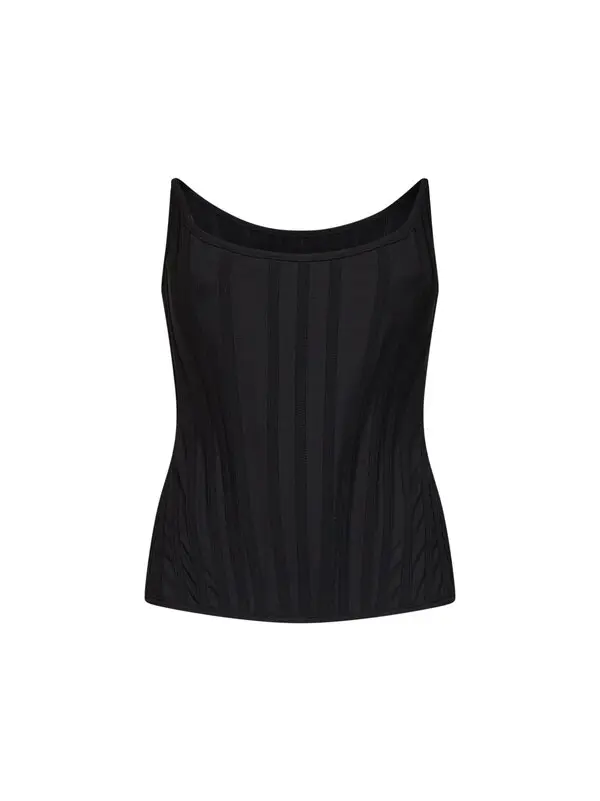 Giuseppe Di Morabito Black Stretch Twill Bustier Top