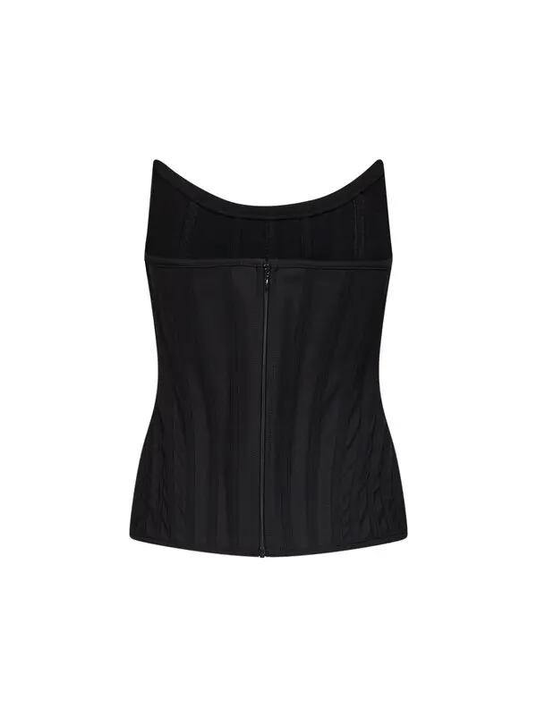 Giuseppe Di Morabito Black Stretch Twill Bustier Top