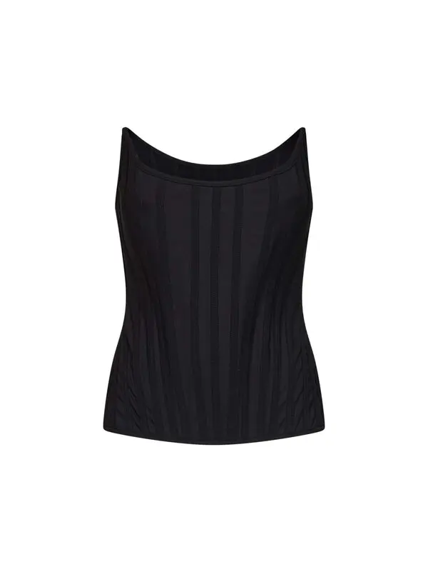 Giuseppe Di Morabito Black Stretch Twill Bustier Top - Multicolor