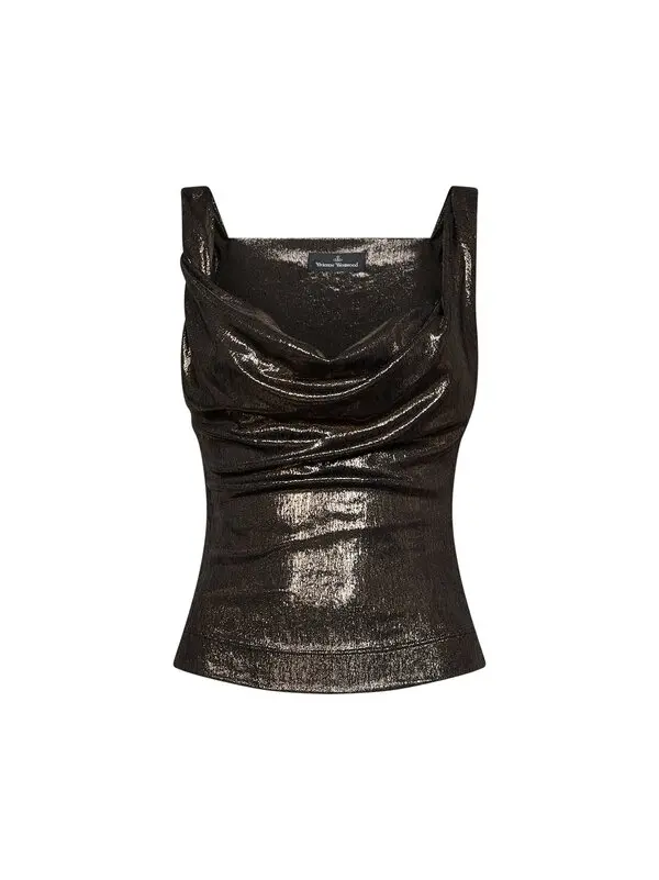 VIVIENNE WESTWOOD Bronze Metallic Jersey Anna Top - Multicolor
