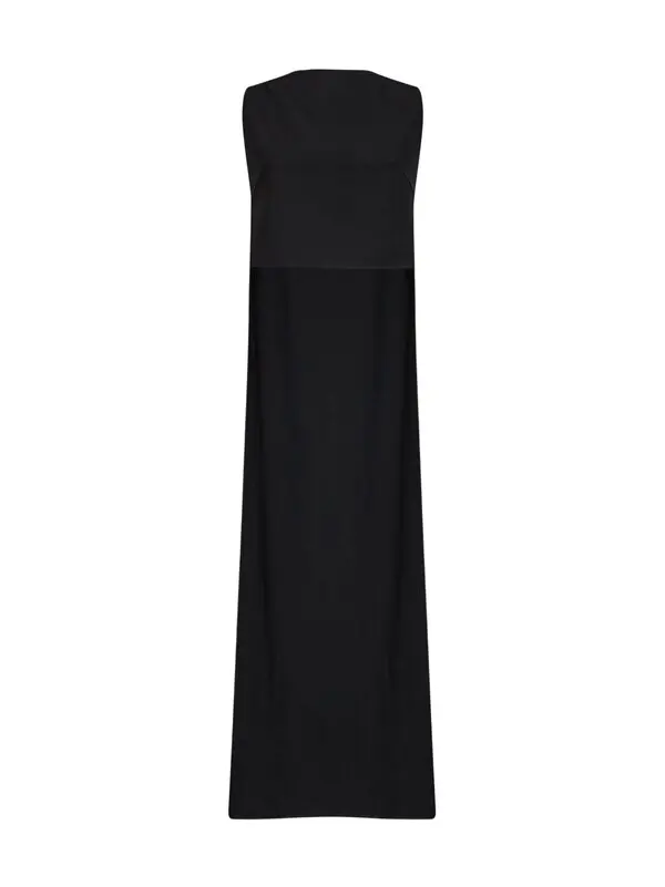 JIL SANDER Black Virgin Wool Asymmetric Top