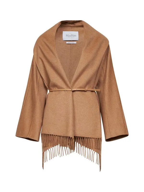 Max Mara Mabilita Short Cardigan Coat In Camel - Multicolor
