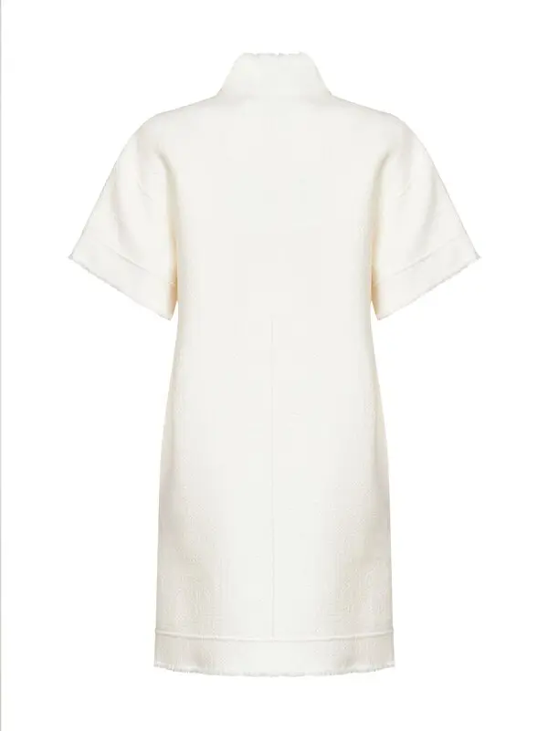 Max Mara White Virgin Wool Mini Dress
