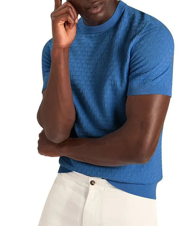 Ted Baker London Ingvi Short Sleeve Cotton Wool Tee - Blue