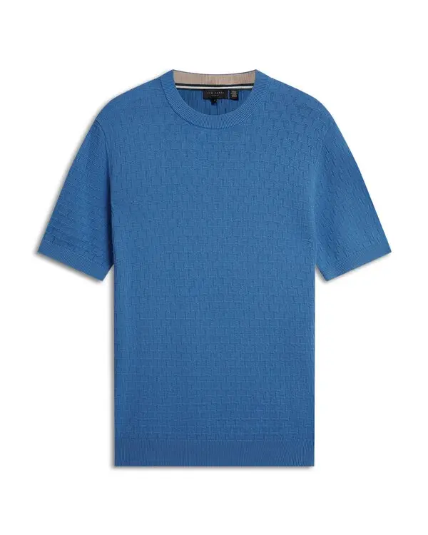 Ted Baker London Ingvi Short Sleeve Cotton Wool Tee - Blue