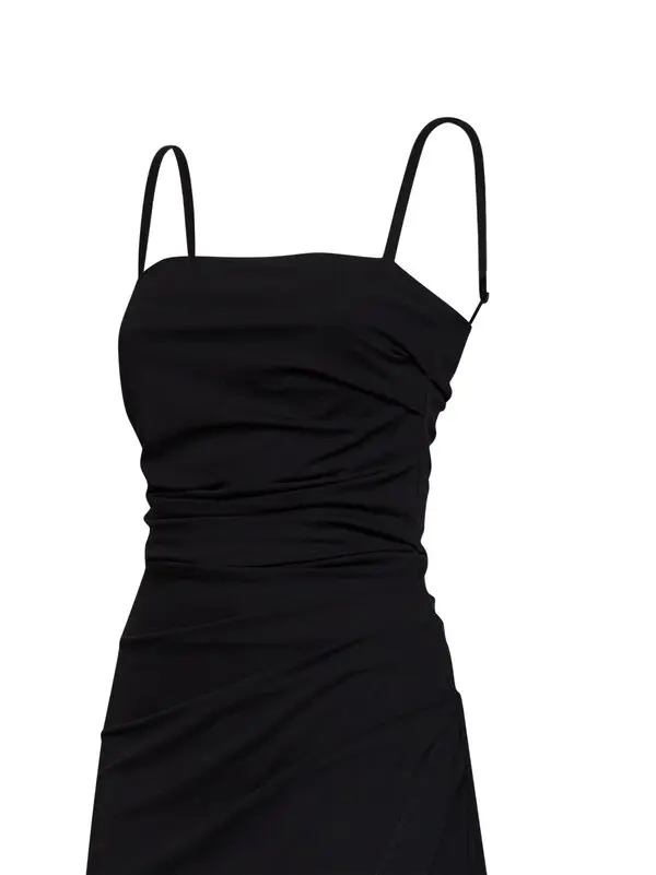 Dolce & Gabbana Black Stretch Jersey Draped Midi Dress
