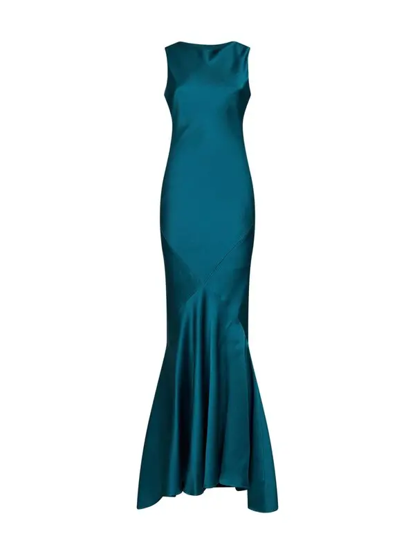 Max Mara Envers Satin Long Dress - Multicolor