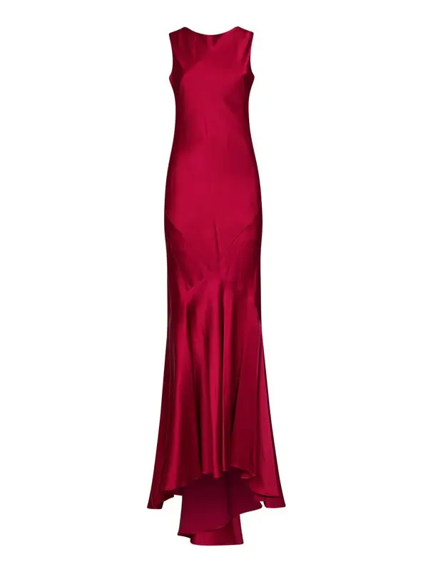 Max Mara Pomegranate Redenvers Satin Dress - Multicolor