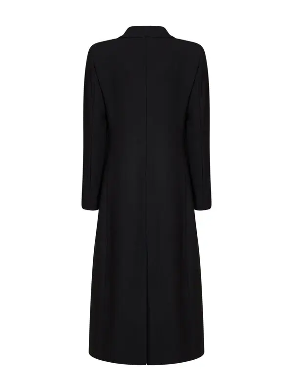 JIL SANDER Black Virgin Wool Long Single-breasted Coat