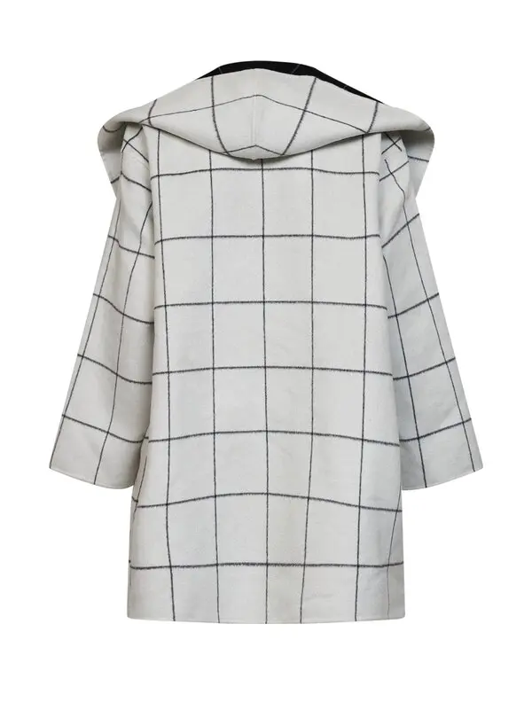 TOTEME Black And White Check Double Hooded Coat
