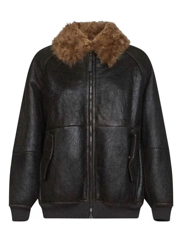 Brunello Cucinelli Brown Vintage-effect Nappa Leather Jacket - Multicolor