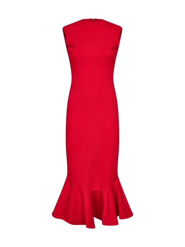 Jacquemus Red Compact Jersey The Palmier Midi Dress - Multicolor