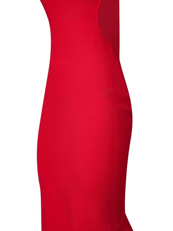 Jacquemus Red Compact Jersey The Palmier Midi Dress