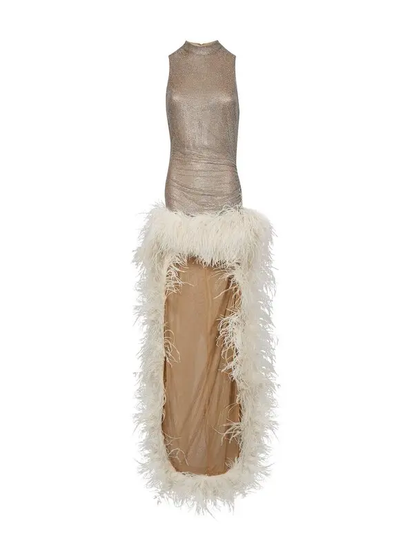 Giuseppe Di Morabito Silver Crystal-embellished Asymmetric Maxi Dress - Multicolor