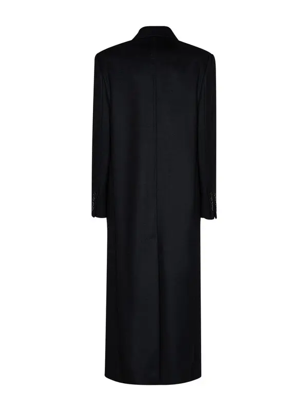 Max Mara Black Msteffige Tuxedo-style Long Coat