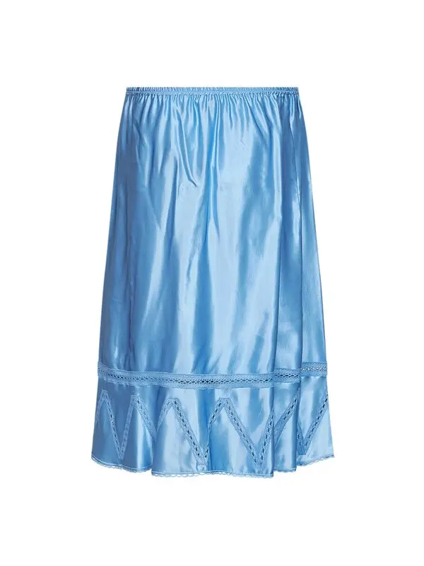 Rabanne Sunset Blue Viscose And Silk Satin Midi Skirt - Multicolor