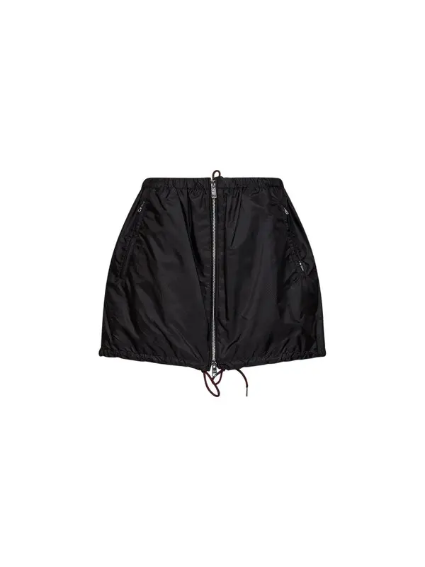 Prada Abbigliamento Black Re-nylon Zip-up Mini Skirt - Multicolor