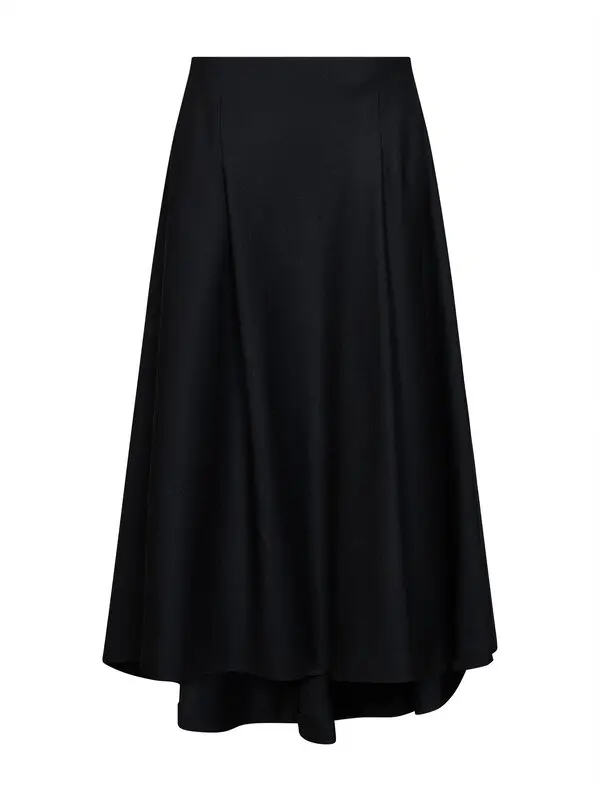 AMI Paris Wool A-line Maxi Skirt - Multicolor