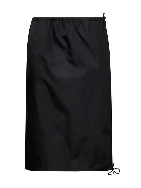 Prada Abbigliamento Black Re-nylon Straight Midi Skirt - Multicolor