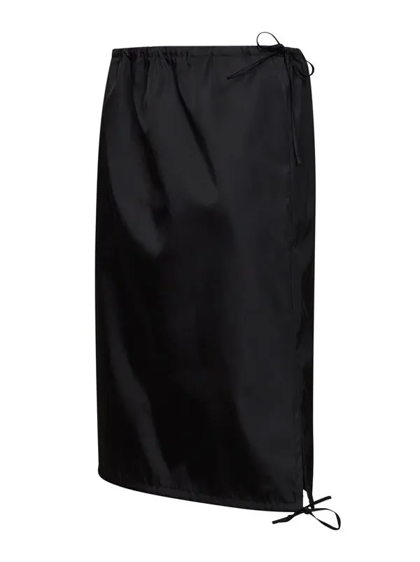 Prada Black Re-nylon Straight Midi Skirt - Multicolor