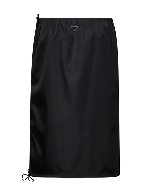 Prada Black Re-nylon Straight Midi Skirt - Multicolor