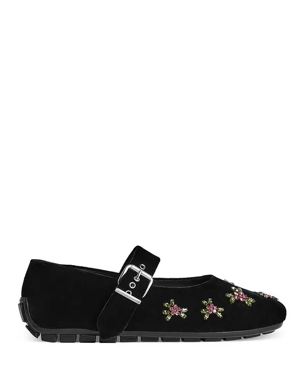 Simone Rocha Embellished Mary Jane Ballerina Flats - Black/rose Multi
