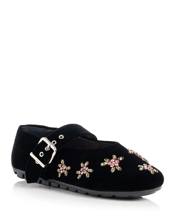 Simone Rocha Embellished Mary Jane Ballerina Flats - Black/rose Multi
